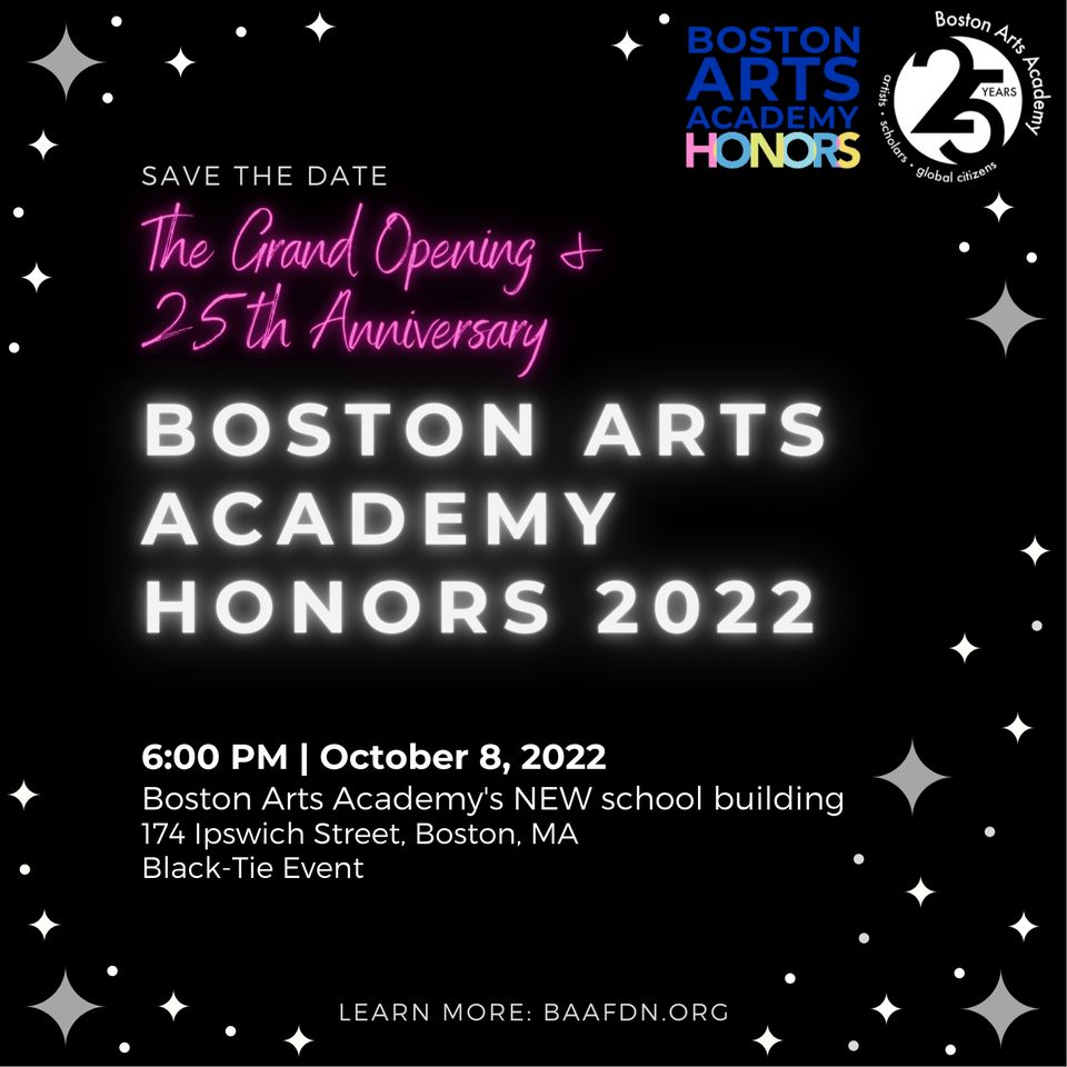 Save The Date: BAA Honors 2022, The Grand Opening Event - Boston Arts ...
